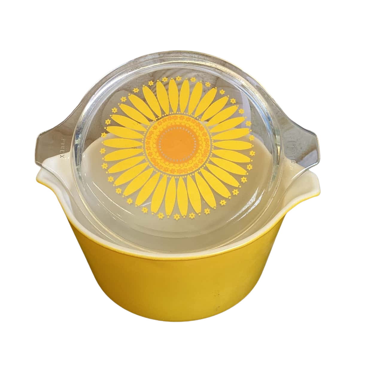 PYREX Sun Flower Gold 1 Qrt with Lid (s)