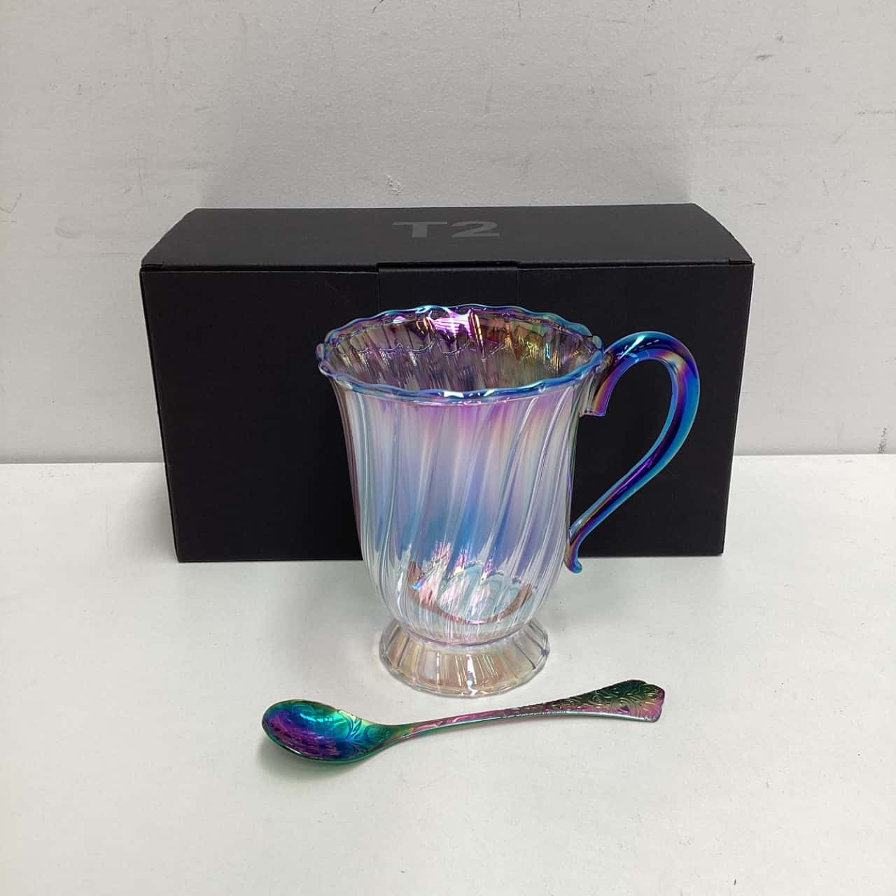 T2 Clear Blue Mug with Teaspoon(s)