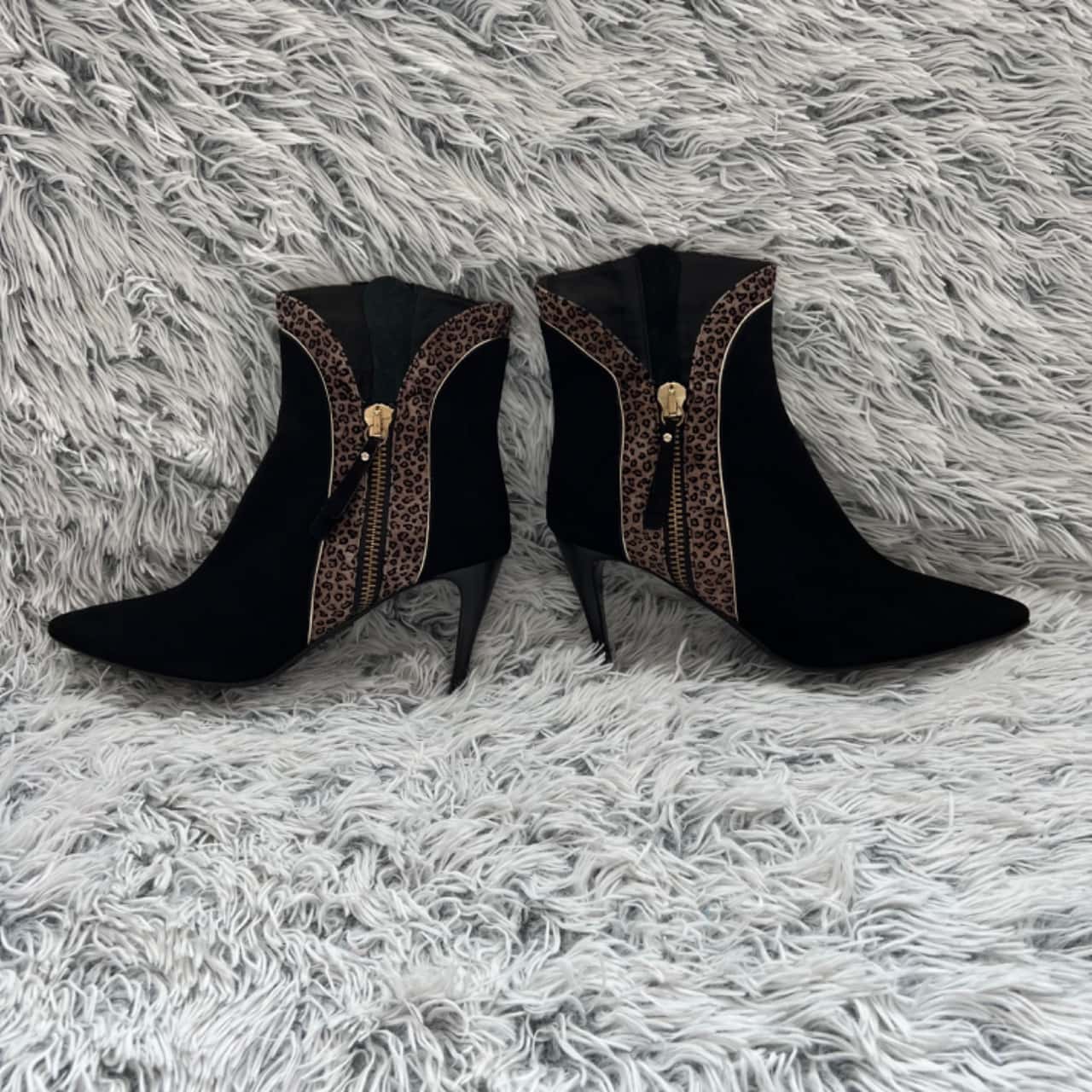 REDUCED AMBER ROSSI MADE IN ITALY LEATHER Ladies Black Suede Boots with ...