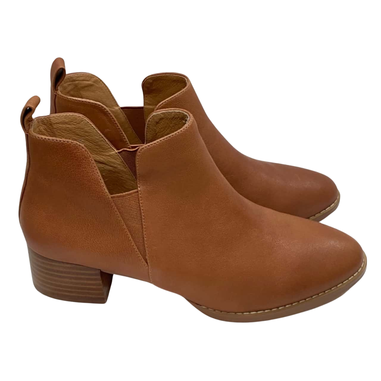 BNWT Womens ZOZOU Brand Size 39 Brown Tan Leather Ankle Boots - RRP $199(s)