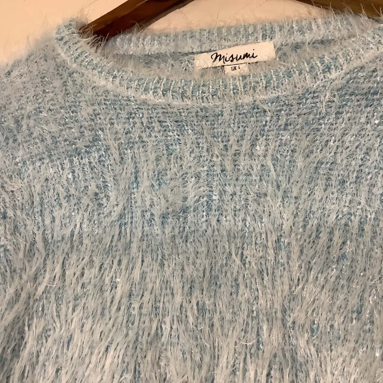 Misumi UK Brand Womens Size L Crew Neck Blue Sparkle Jumper(s)