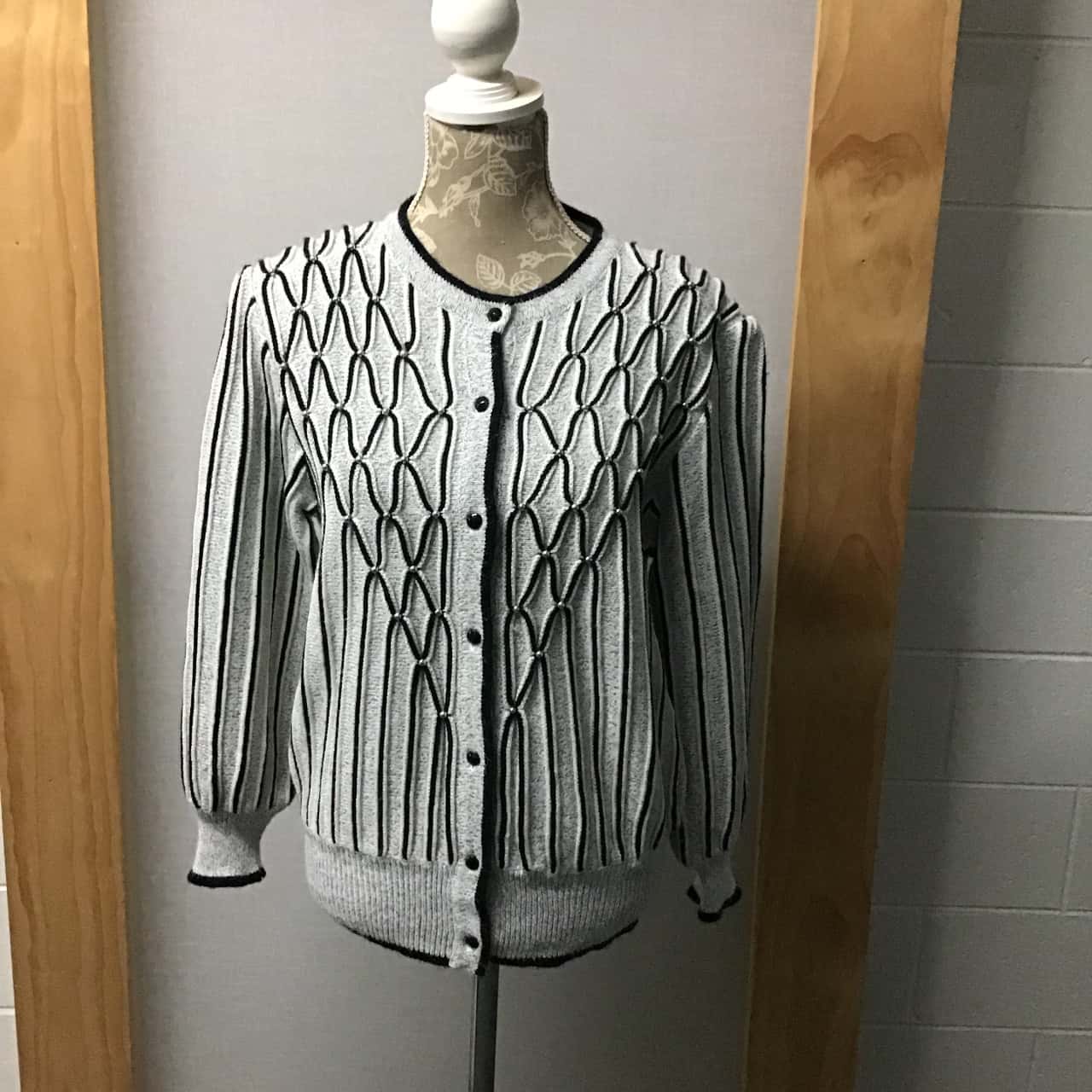 One Step Up Womens Size 12 Cardigan with Silvertone Beads (s)