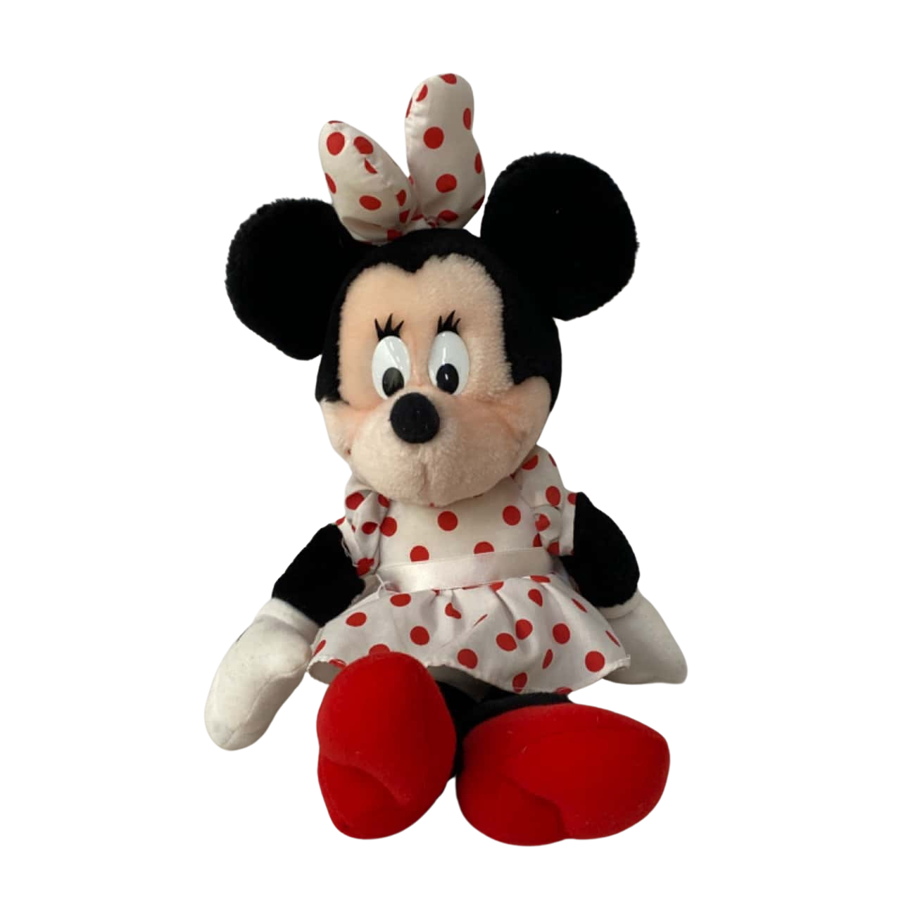 Applause Plush Mini Mouse White with Red Dots Dress