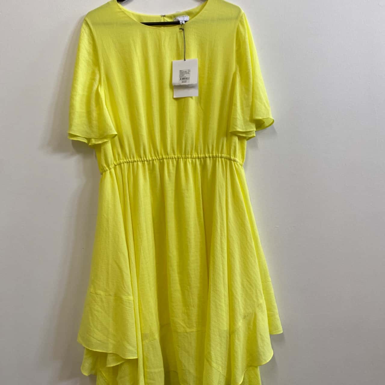 Witchery Womens Size 16 Midi Dress Yellow (s)