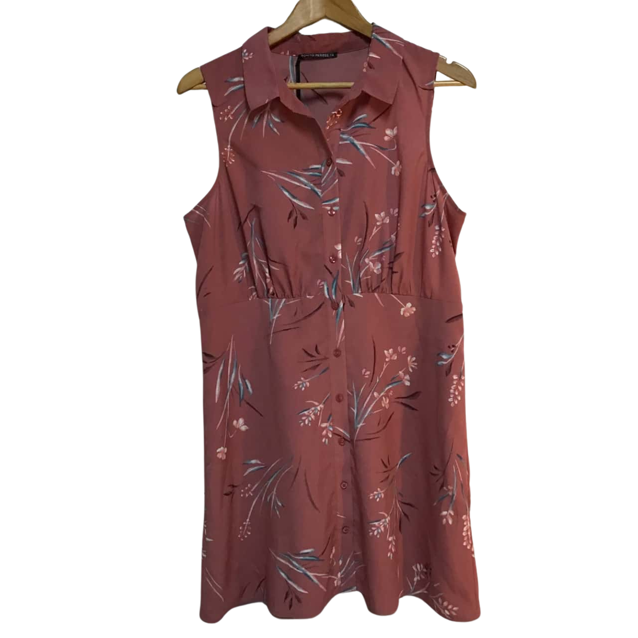 Tokito Womens Size 14 Sleeveless Dress Blue / Pink / White