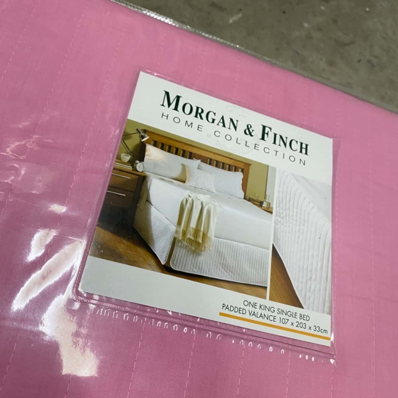 *CLEARANCE* Morgan & Finch King Single Padded Valance in Pink(s)