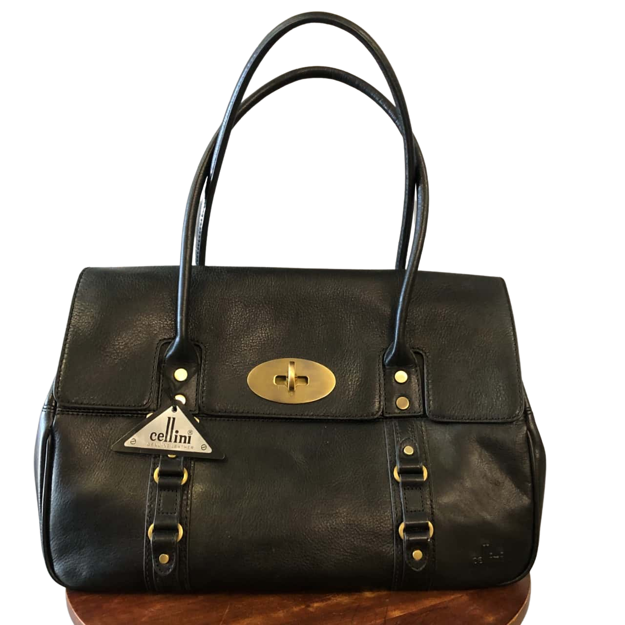 Cellini Womens Leather Handbag Black (s)