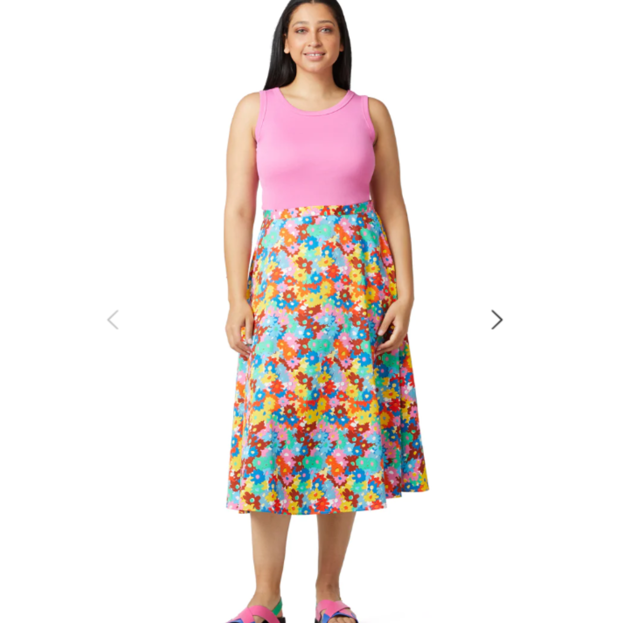 Gorman Colourful Floral Pattern Midi Skirt Plus Size 18 / XXXL (s)