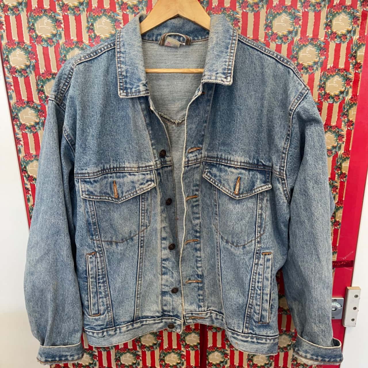 Other Unisex Size S blue denim jacket Vintage (b1)