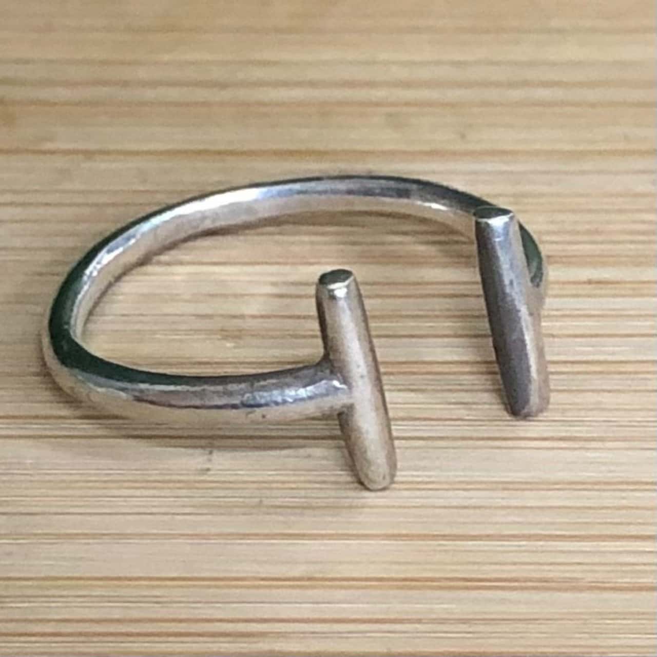 Sterling Silver Bar Cuff Ring (Stamped 925)