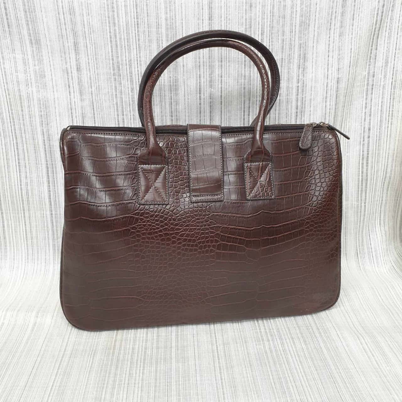 Homyped Two Tone Super Classy Brown Satchel Style Front Buckle Detail ...