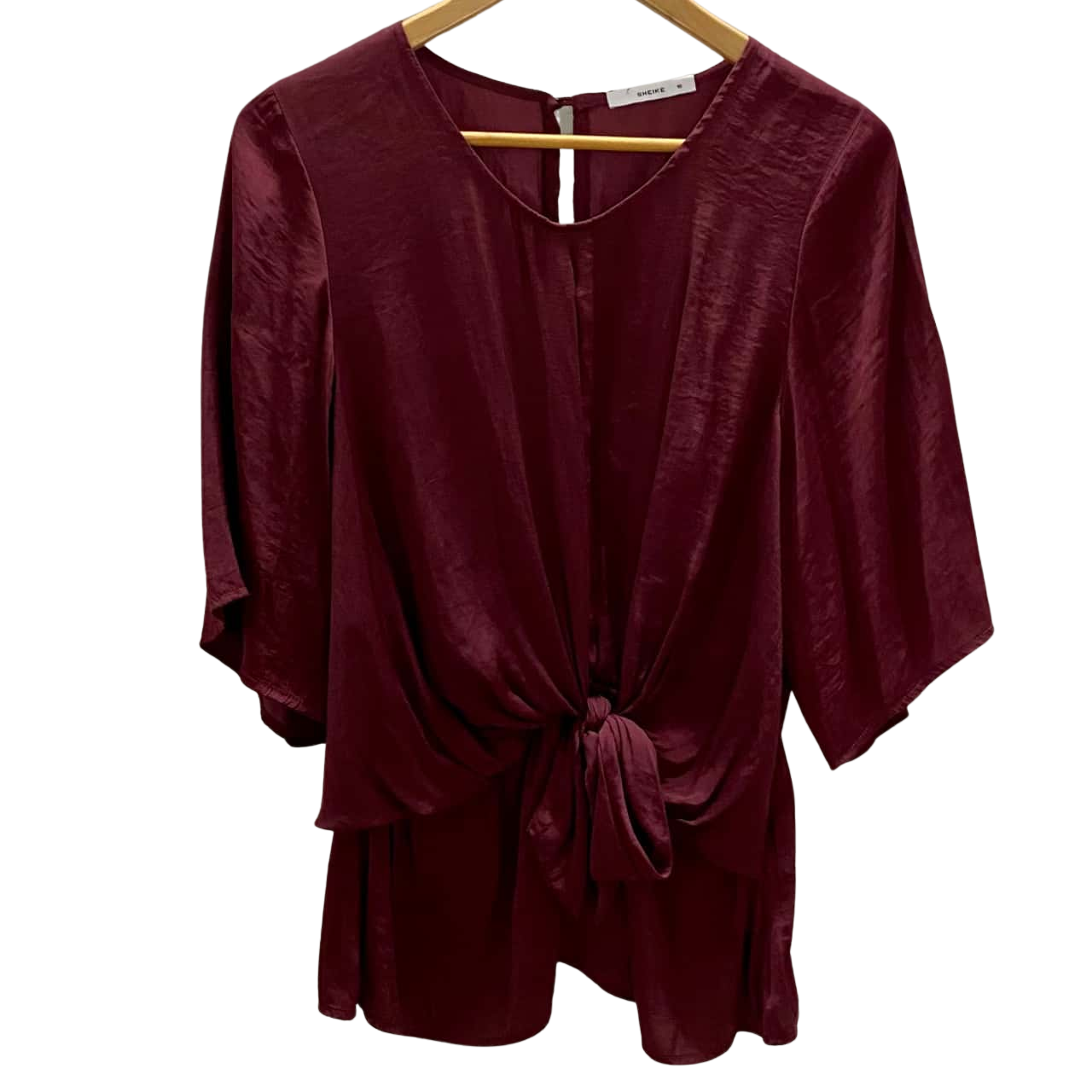 Sheike Dark Plum Size 16 Soft Flowing Short Sleeve Top (s)
