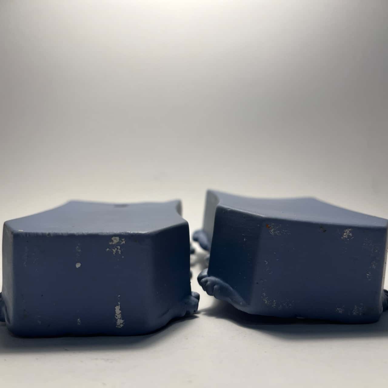 Vintage Blue Jasper Ware Cherub Wall Pockets