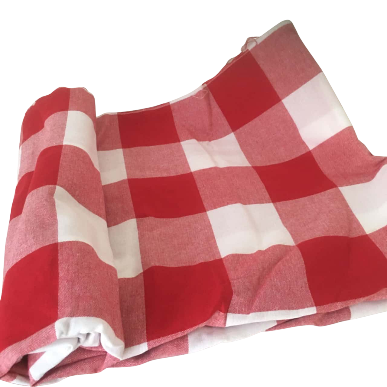Thick Gingham Pattern Fabric Red & White 150 x 300 cm(s)