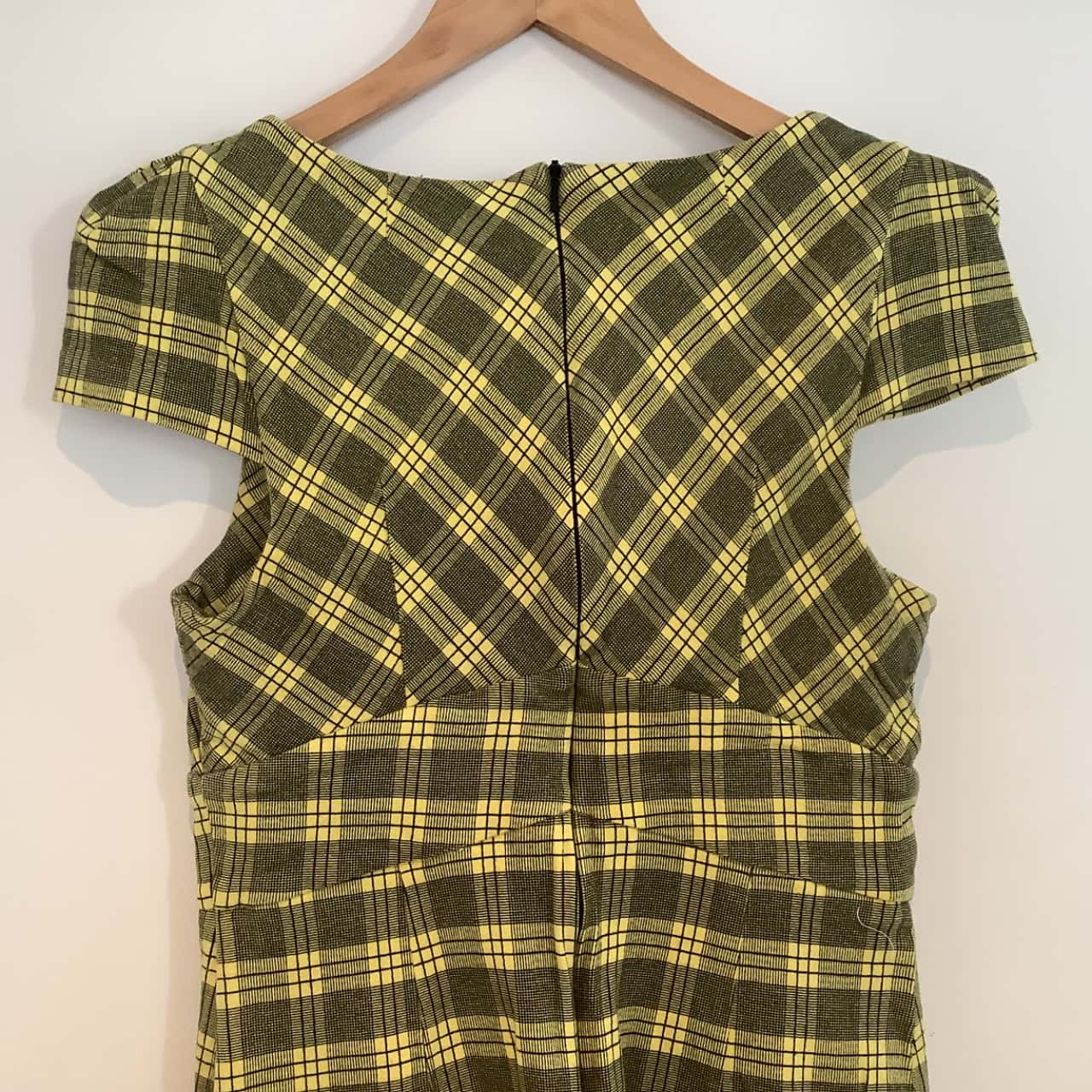 Sheike Yellow and Black Check Dress Size 14
