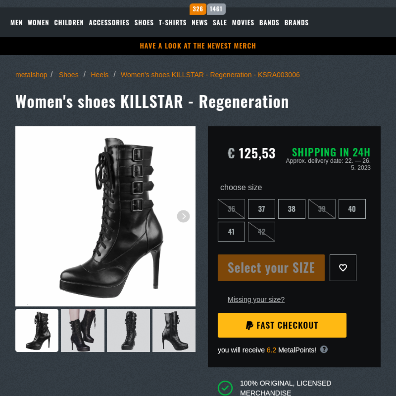 Killstar Womens US 11 Black Matte Regeneration Boots (335)(s)