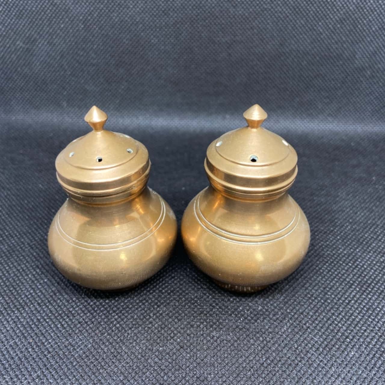 Vintage Solid Brass Salt and Pepper Shakers