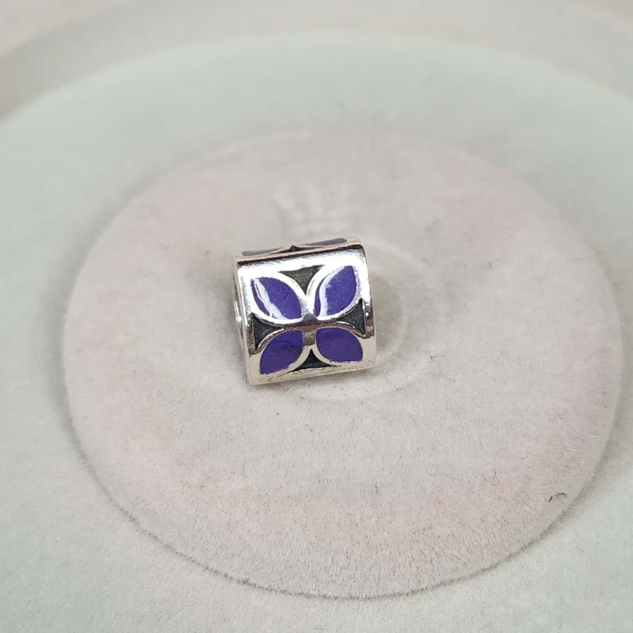 Pandora - Violet Enamel Flower Charm - Retired(s)