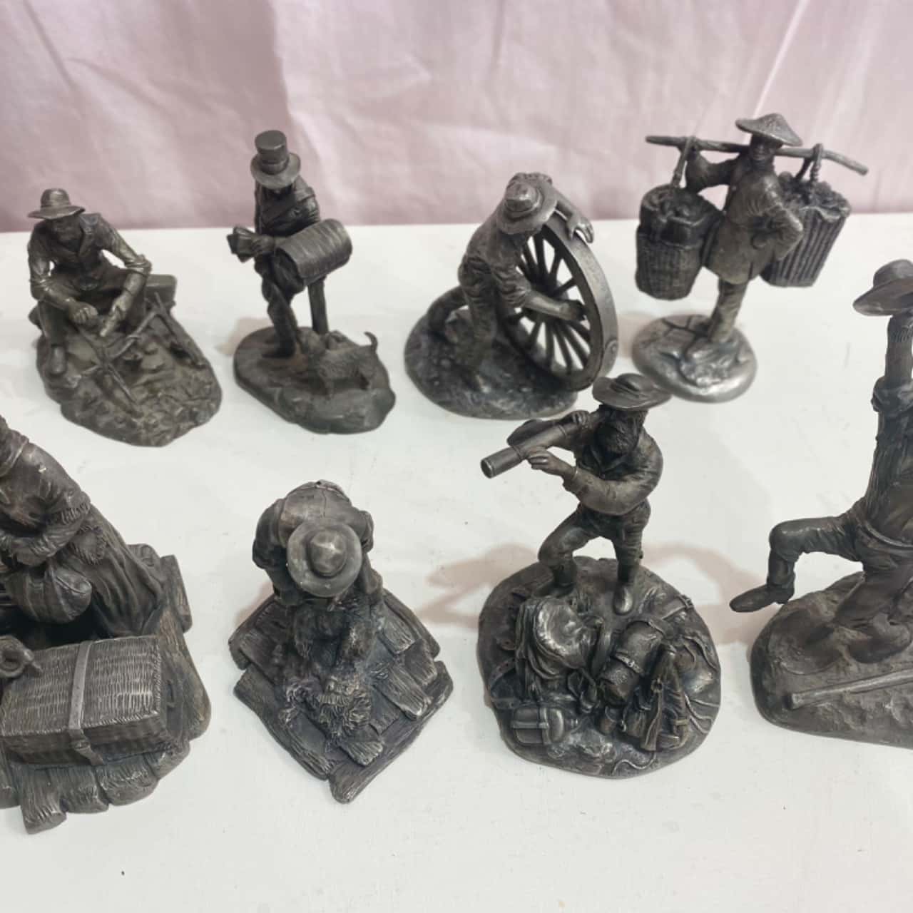8 Piece “The People Of Colonial Australia” Fine Pewter Collection