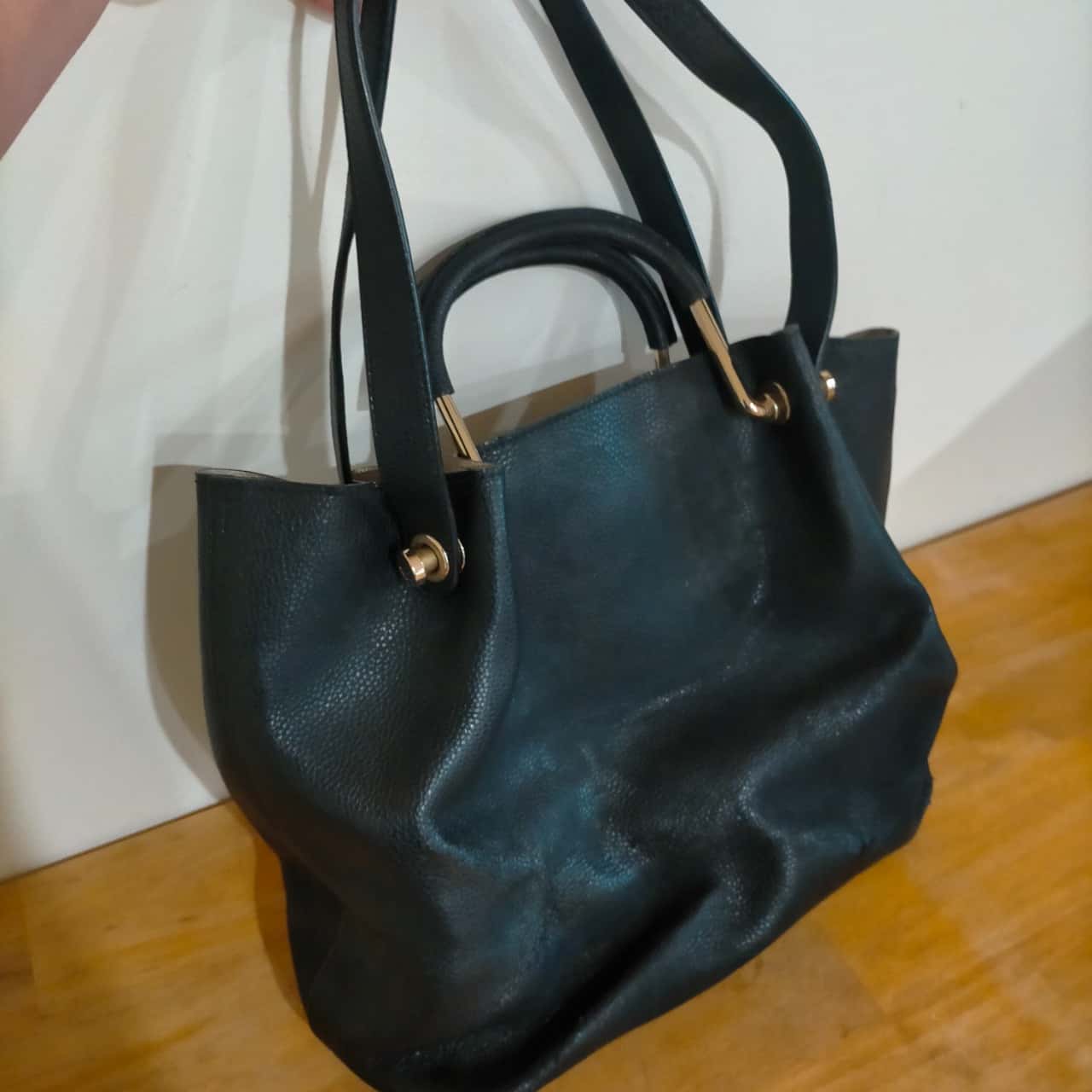 Mimco Large Black Leather Handbag GUC(s)