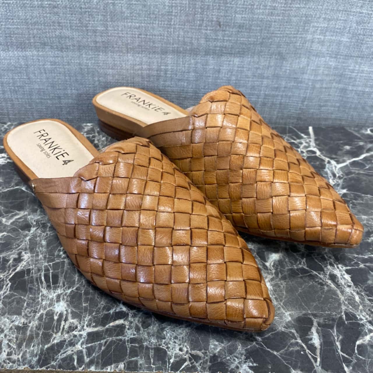 Frankie4 Womens Size 9 Brown Woven Leather Shoes