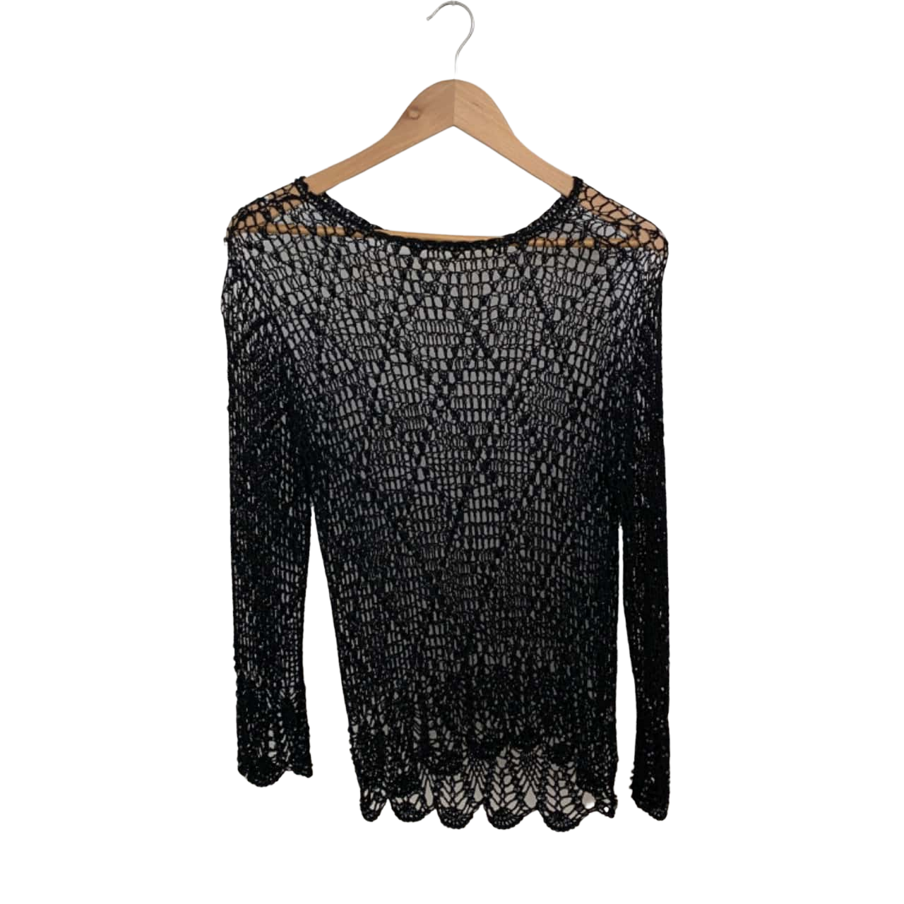 Large Black Mesh Beaded Top(s)