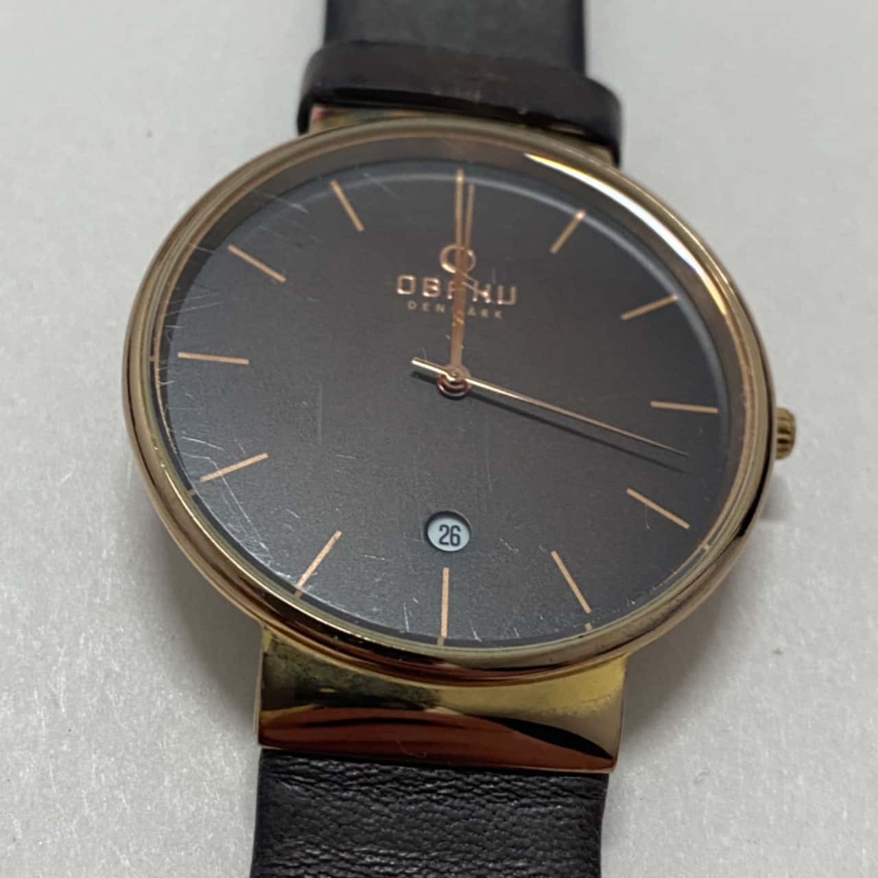 OBAKU DENMARK Watch Dark Brown Gold Tone (s)