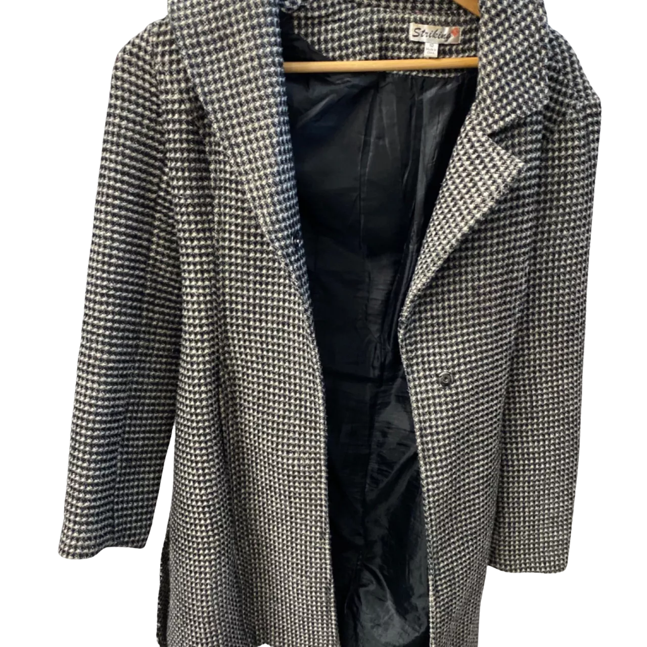 Womens long coat Size 10 Black / White - Used Very Good | Salvos Stores
