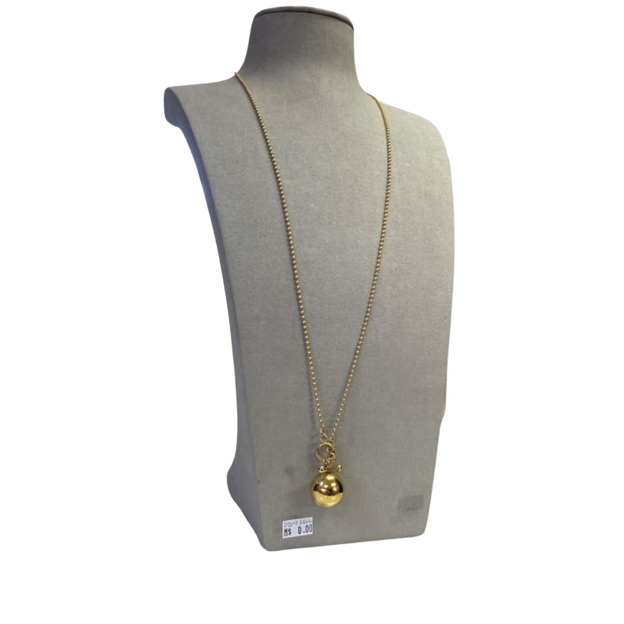 Ball + Chain Gold Coloured Long Necklace (s)