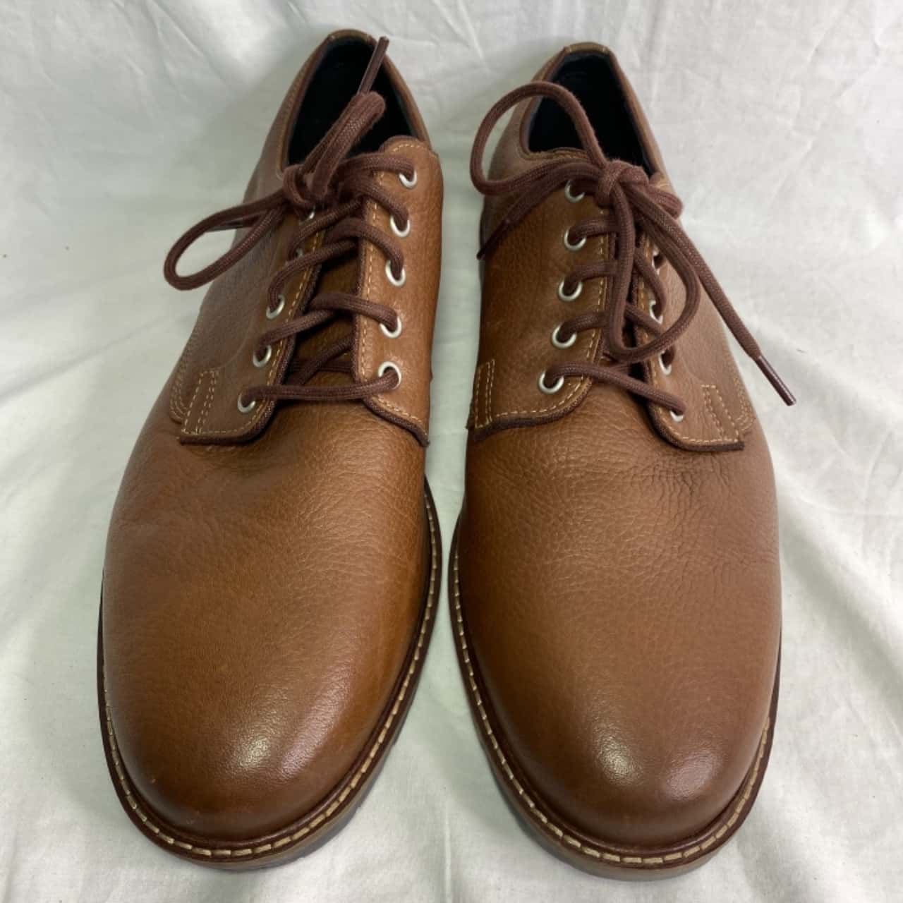 Cole Haan Mens Midland Plain Toe Oxford Brown Leather Shoe