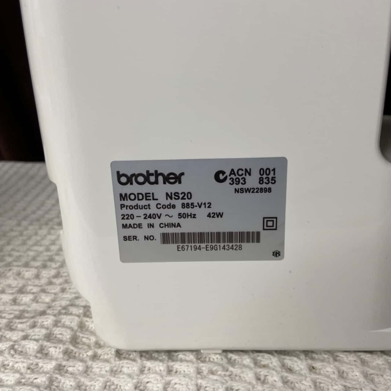 Brother Project Runway Limited Edition Sewing Machine NS20 - PICK UP ONLY