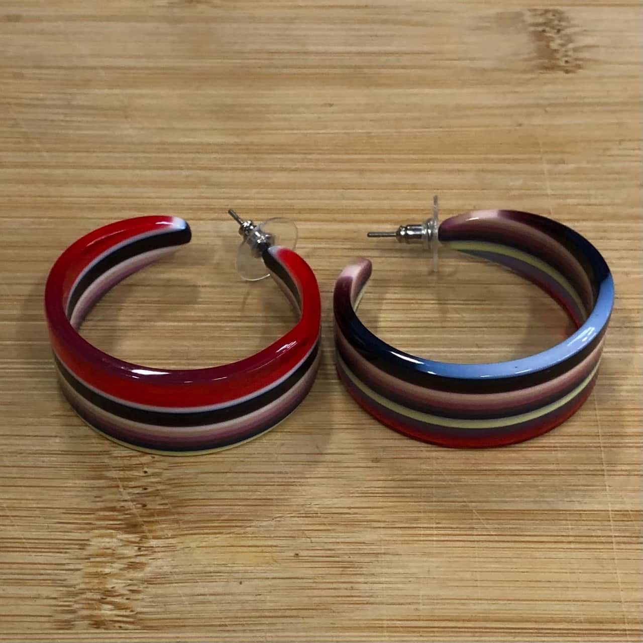 Striped Hoop Earrings (s)