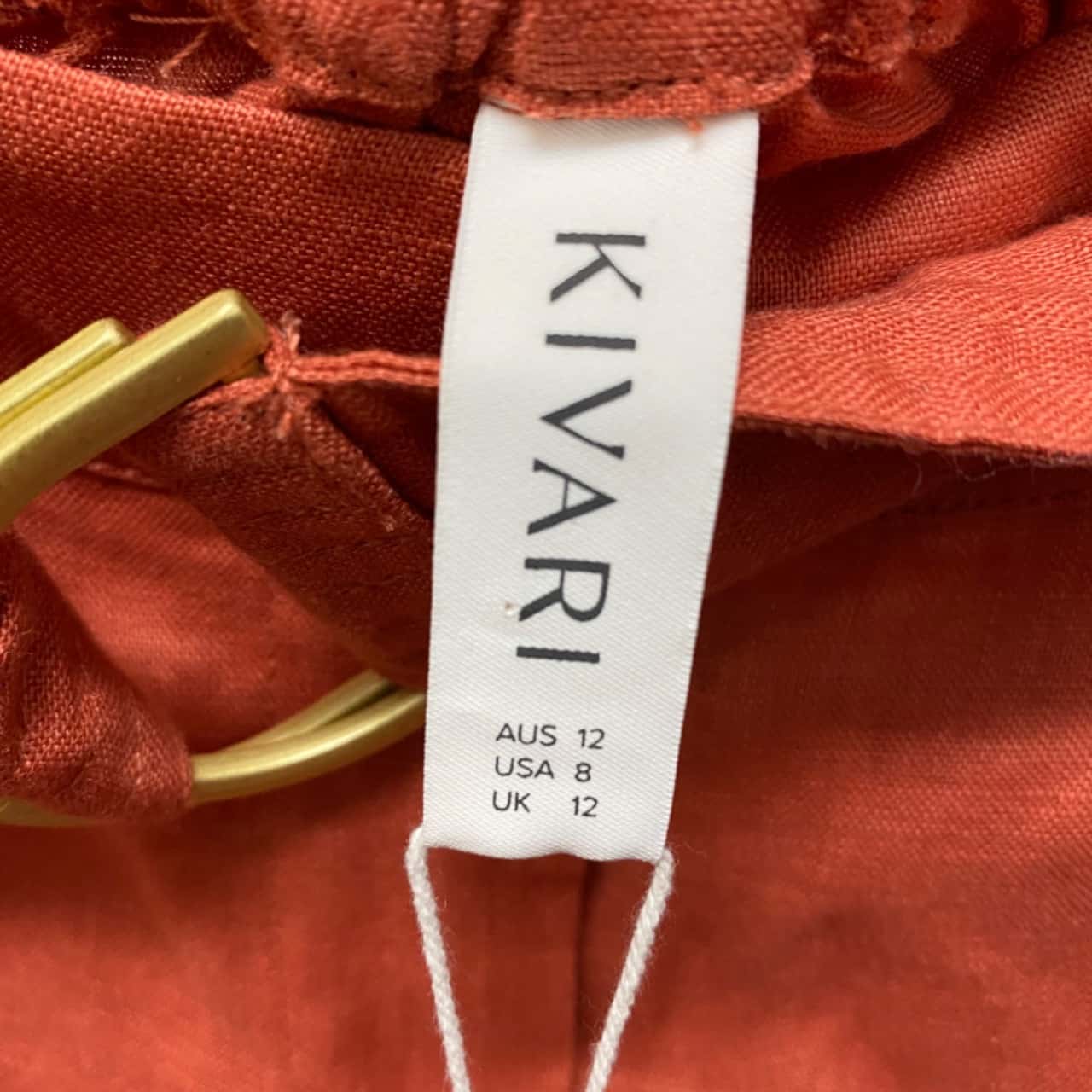 BRAND NEW Kivari Womens Linen Nicola Wide Leg Pant in Ochre Size 12 RRP ...