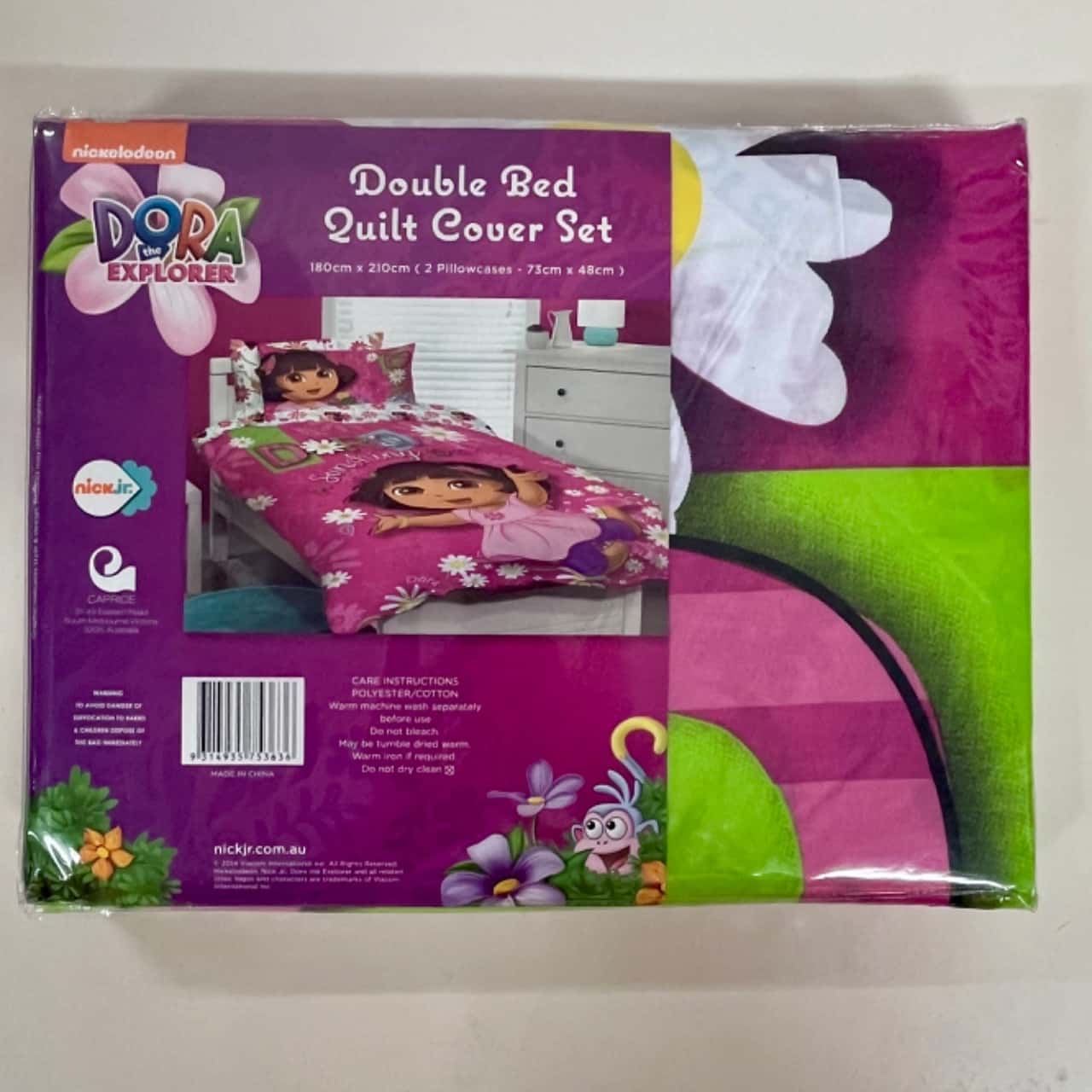 Dora The Explorer Double Bed Quilt Cover Set with 2 Pillowcases