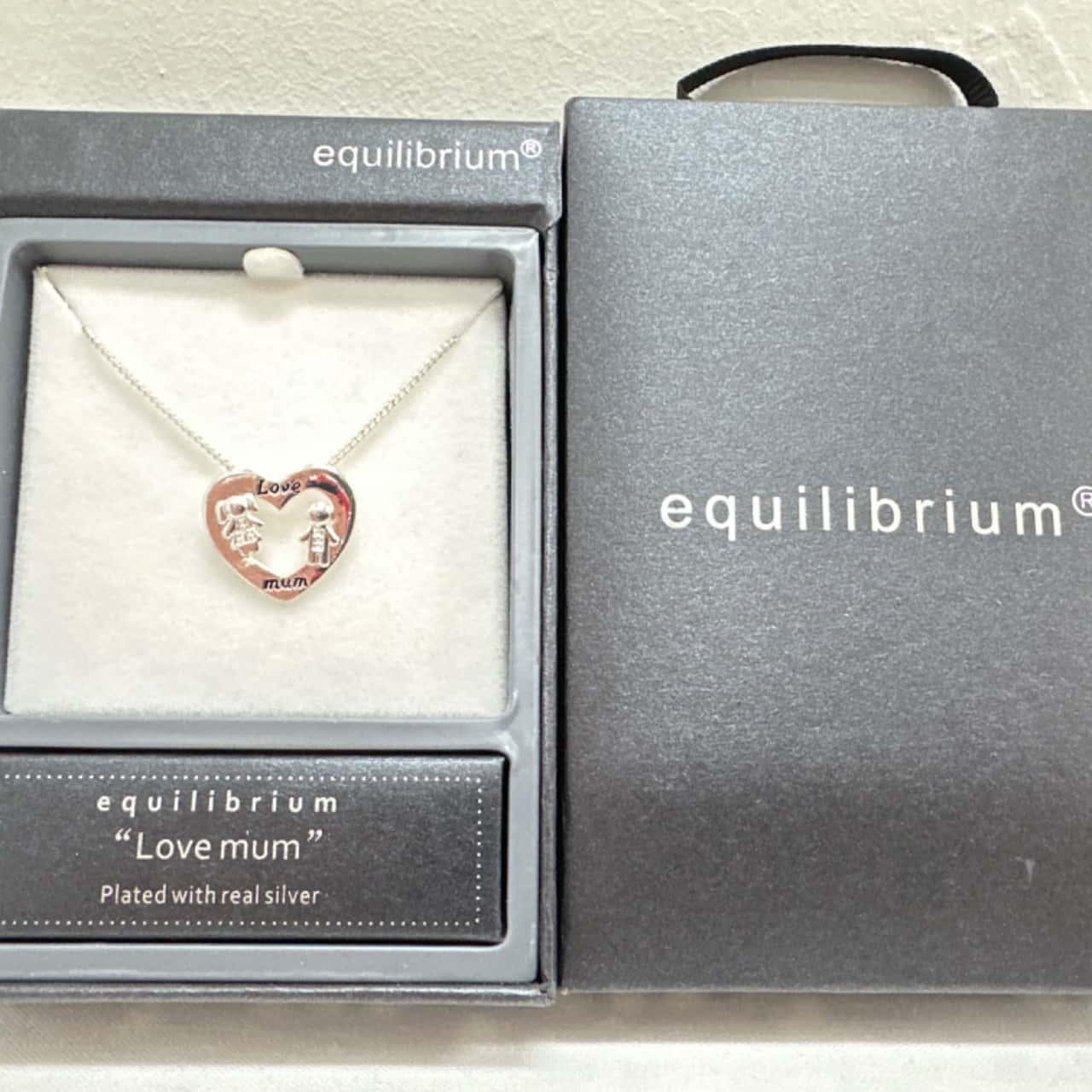 NEW! Equilibrium “Love Mum” Silver Necklace