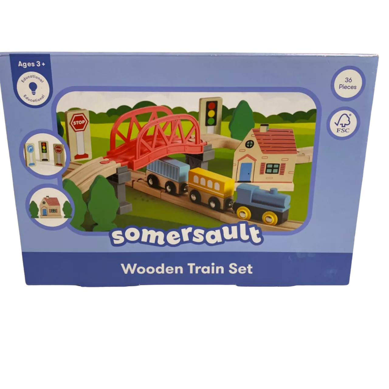 Somersault 36pce Wooden Train Set Playset - Used Very Good | Salvos Stores