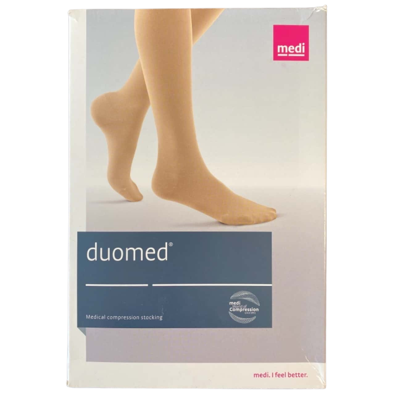 Medi Duomed Beige Knee High Open Toe Compression Sock XL - New In Box(s)
