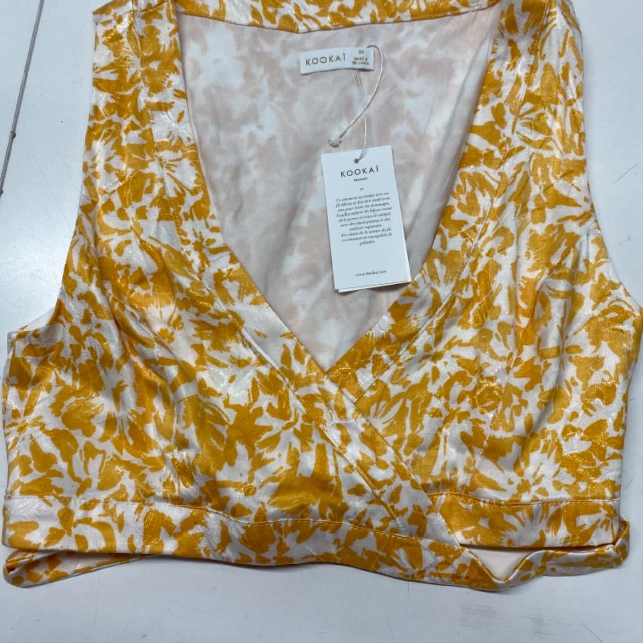 Kookai Size 34 Yellow wrap top new