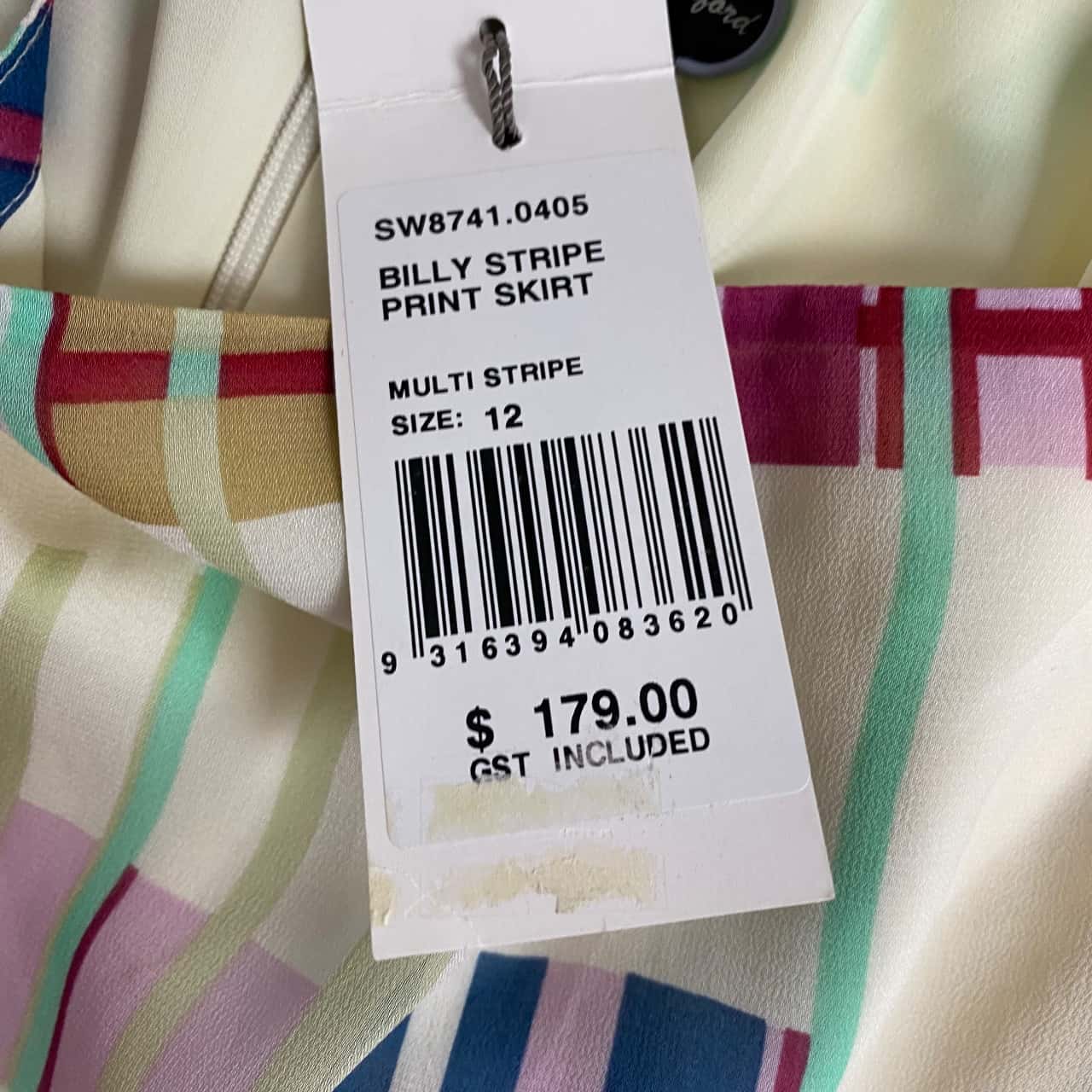 Oxford Womens Size 12 Billy Stripe Print Skirt Multi Stripe