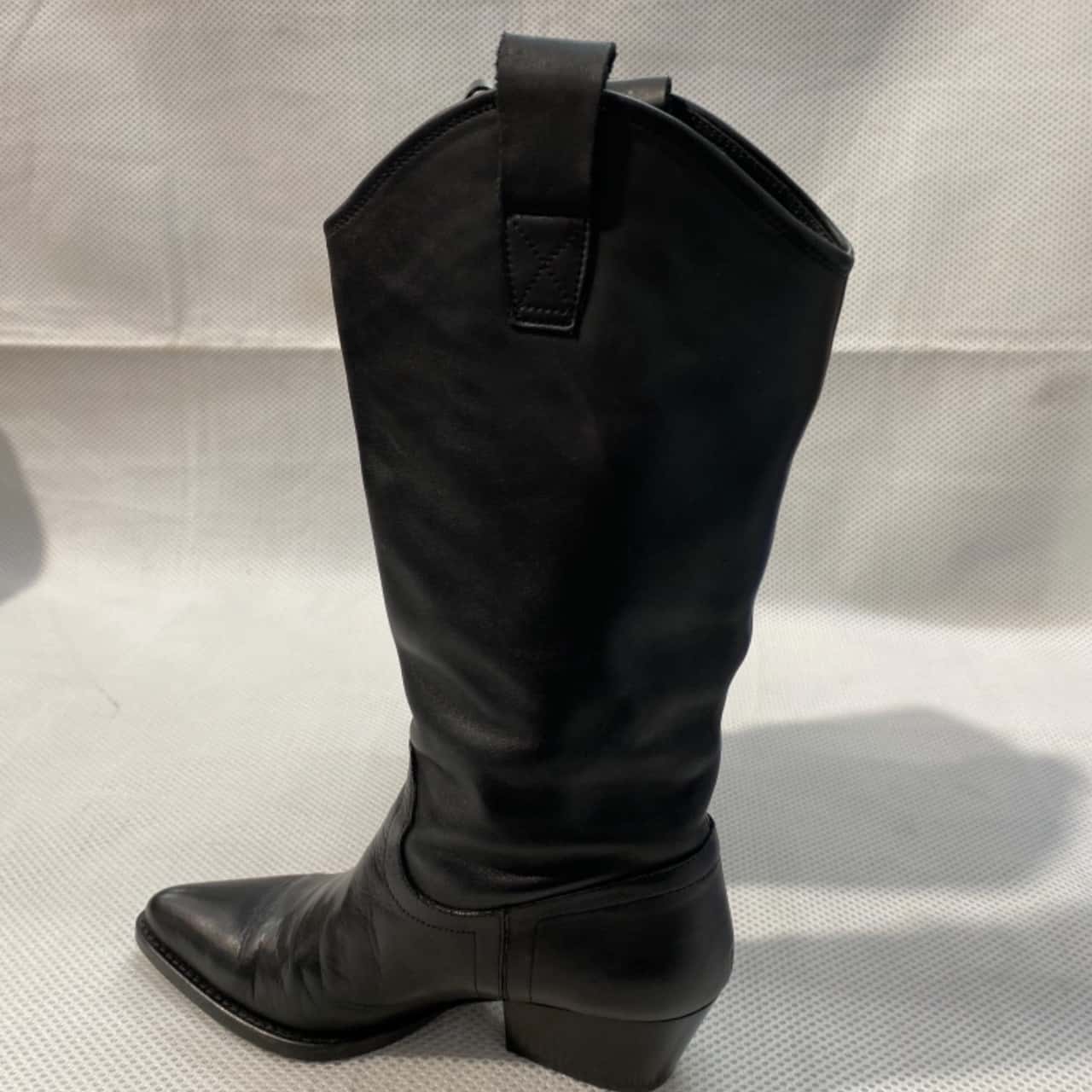Zara Womens Size 36 Black calf length boots (s)