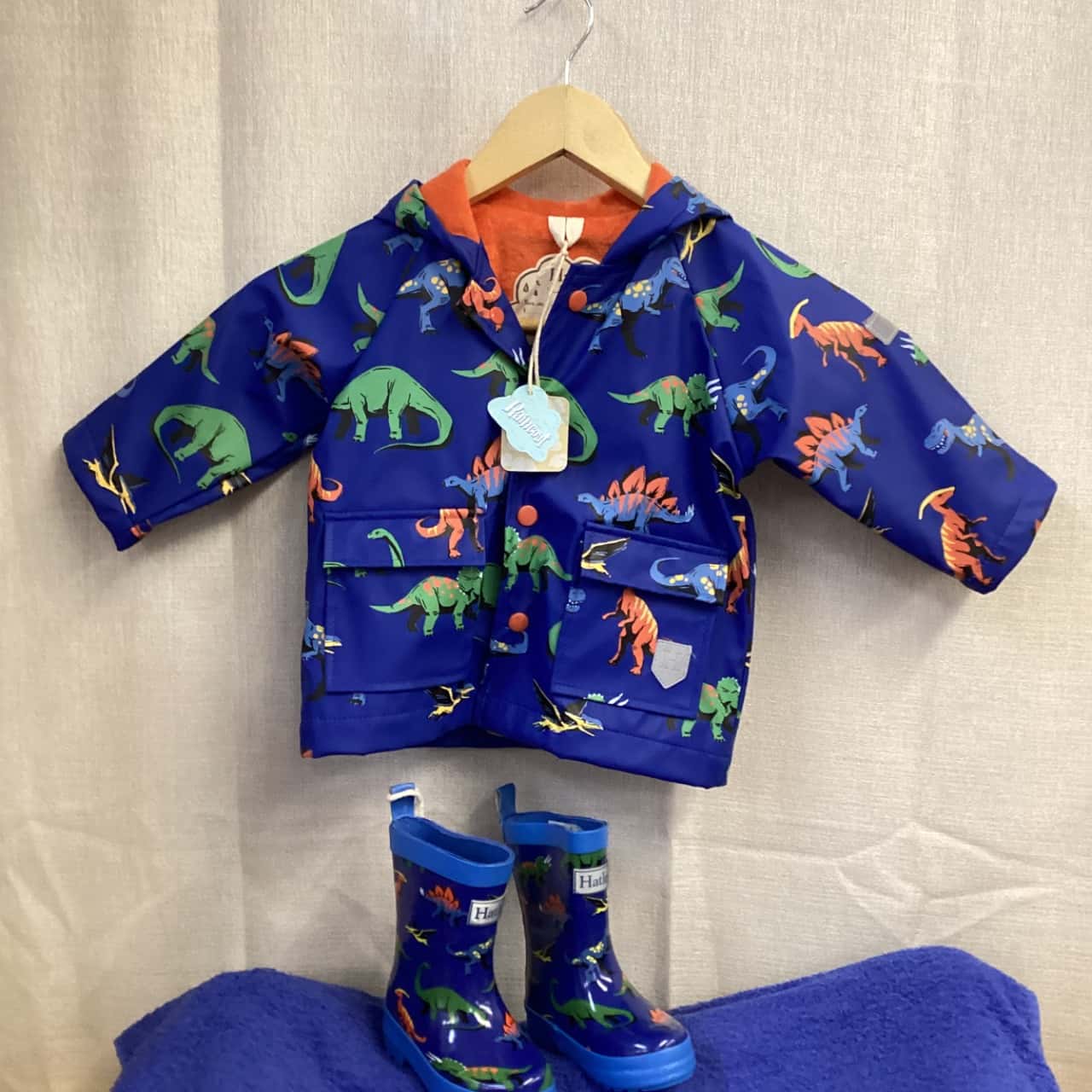 Hatley Kids Size 12-18m Raincoat & Gumboots Blue / Multicoloured (s)