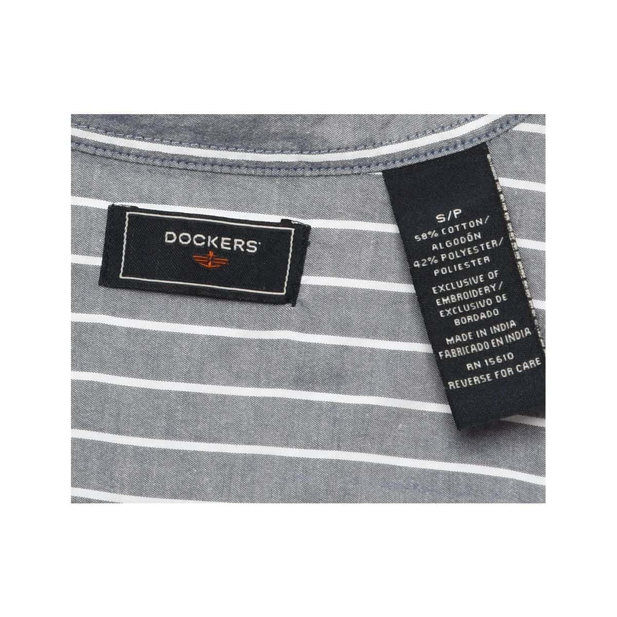 Dockers Mens Size M Stripe Long Sleeve Shirt Blue