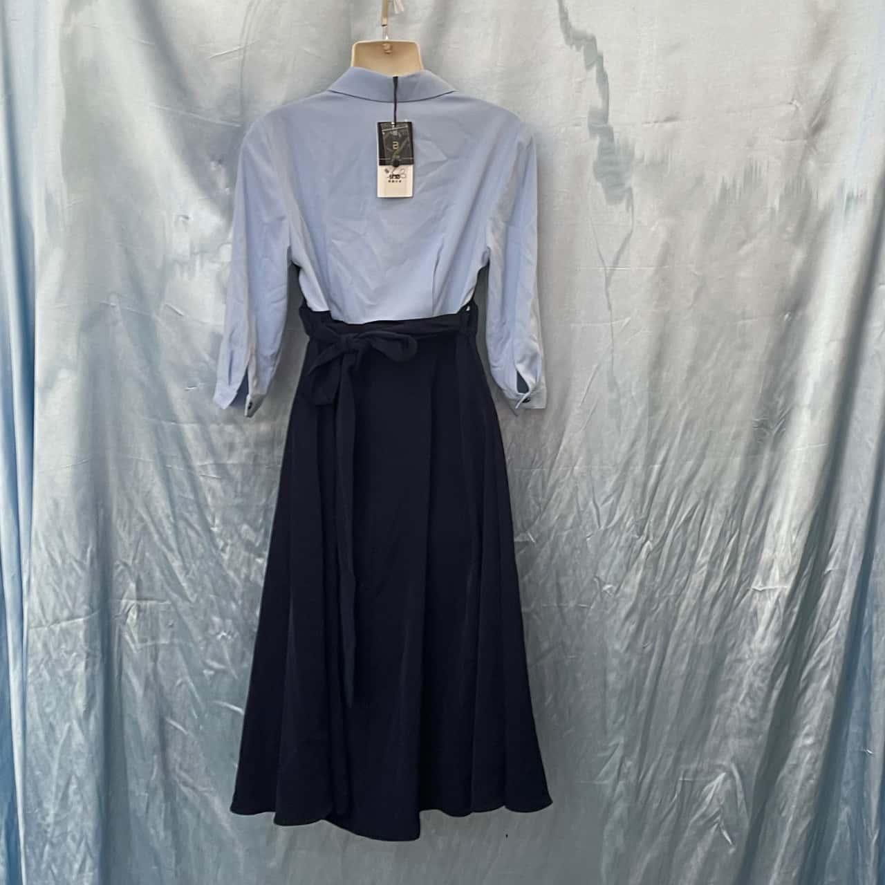 Womens B/SHE Size M Long Sleeve Dress / Maxi Dress Blue / Navy Blue