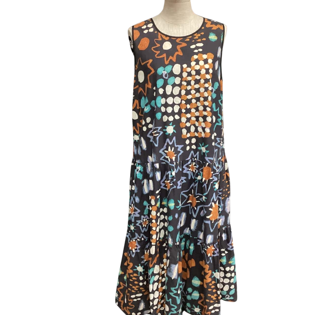 Gorman & Monica Forsberg Size 12 Sleeveless Dress Blue / Pattern (s ...
