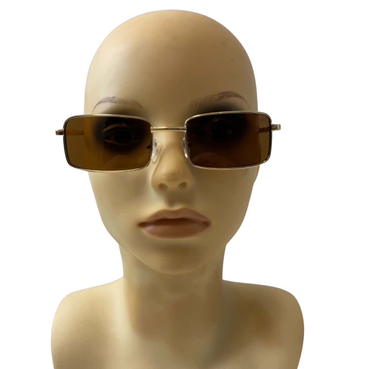 Ghanda Unisex Rectangular Gold Metal Frame