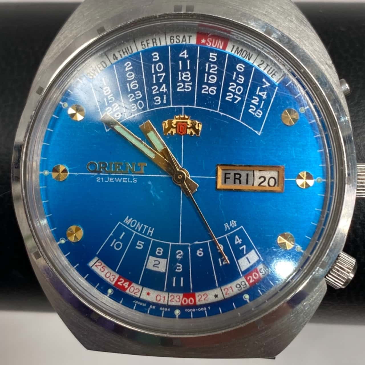 Mens Vintage Stainless Steel Watch Orient College Perpentual Multi Year ...