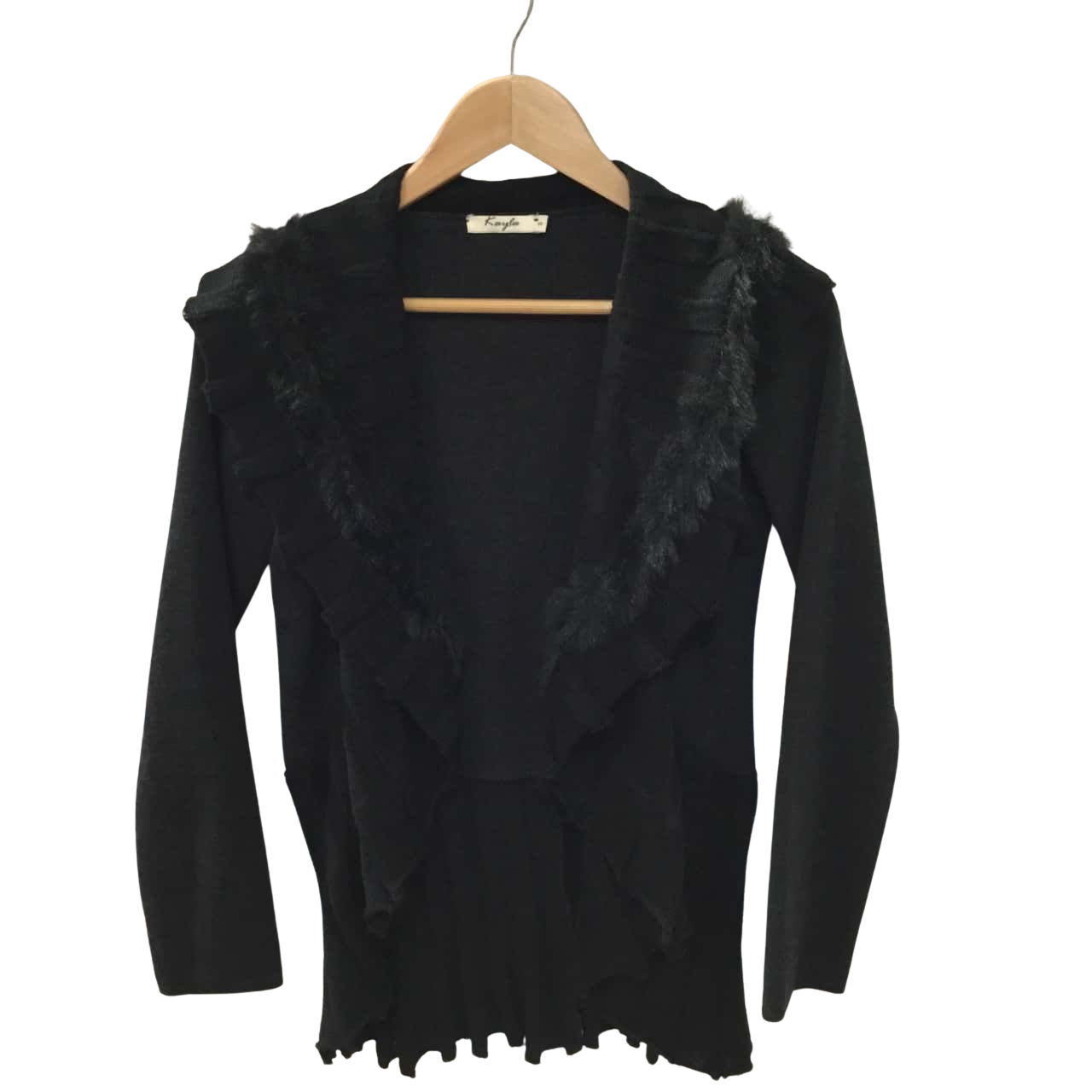 Women’s Kayla Brand Black and Charcoal pure wool cardigan size S(s)