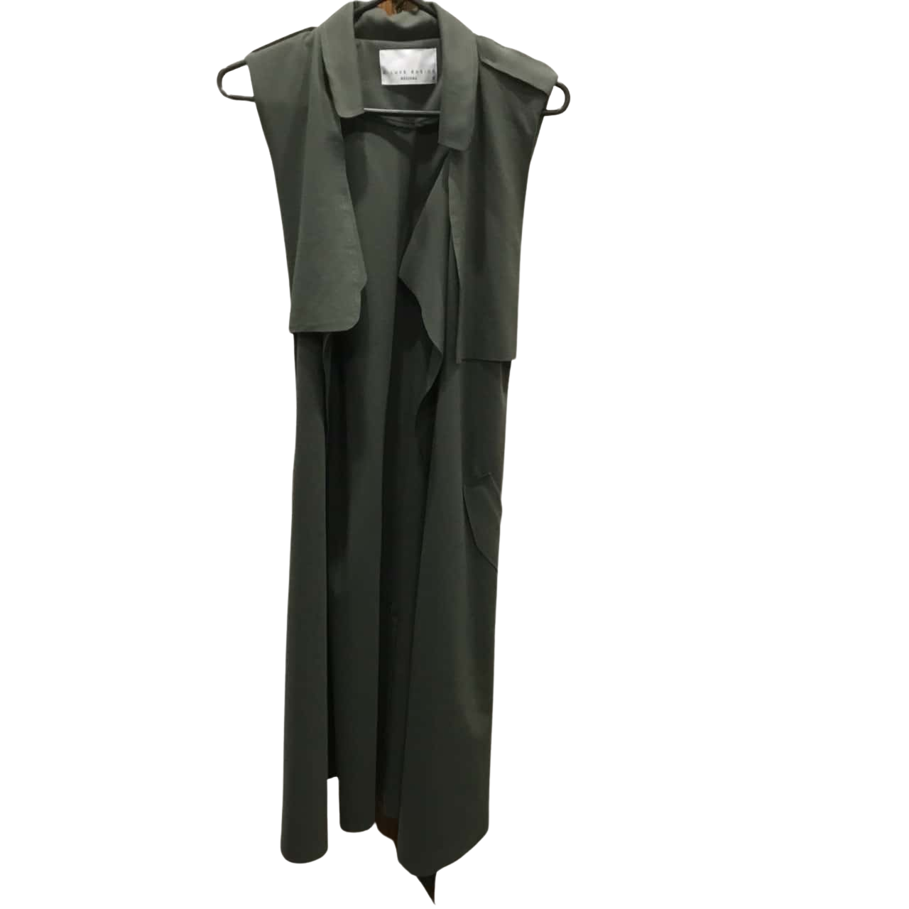 Decjuba Khaki Short Sleeve Long Coat Size M