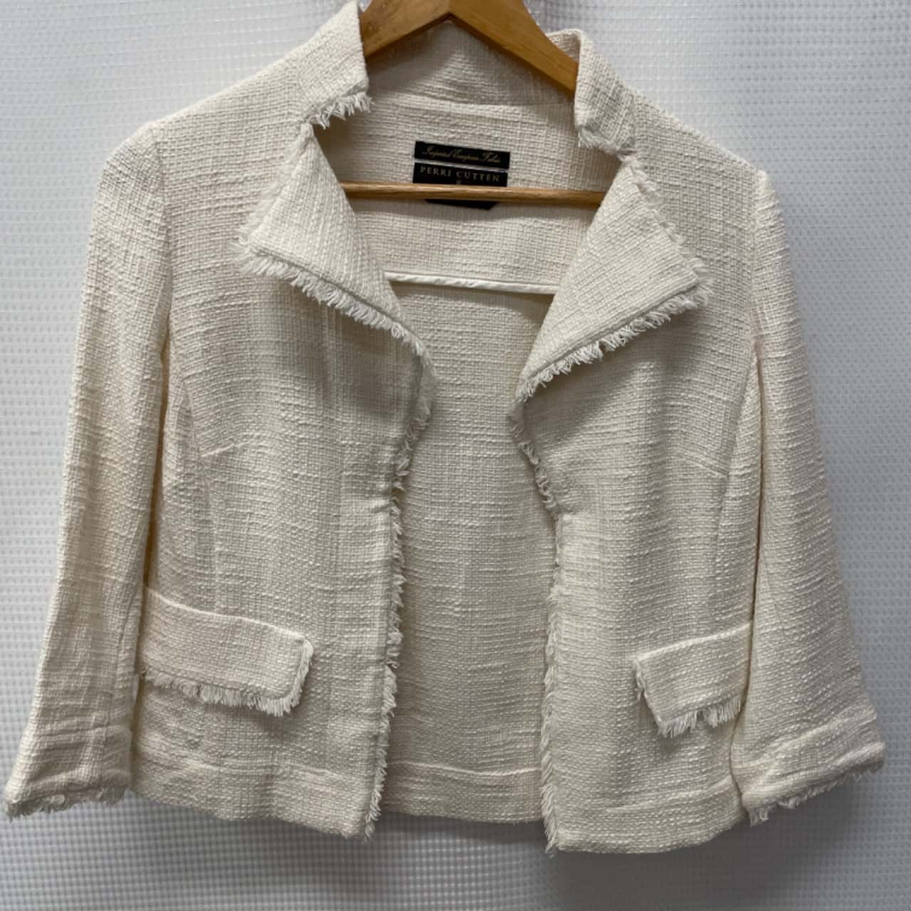 Perri Cutten Womens Jacket Size 8 Cream (s)