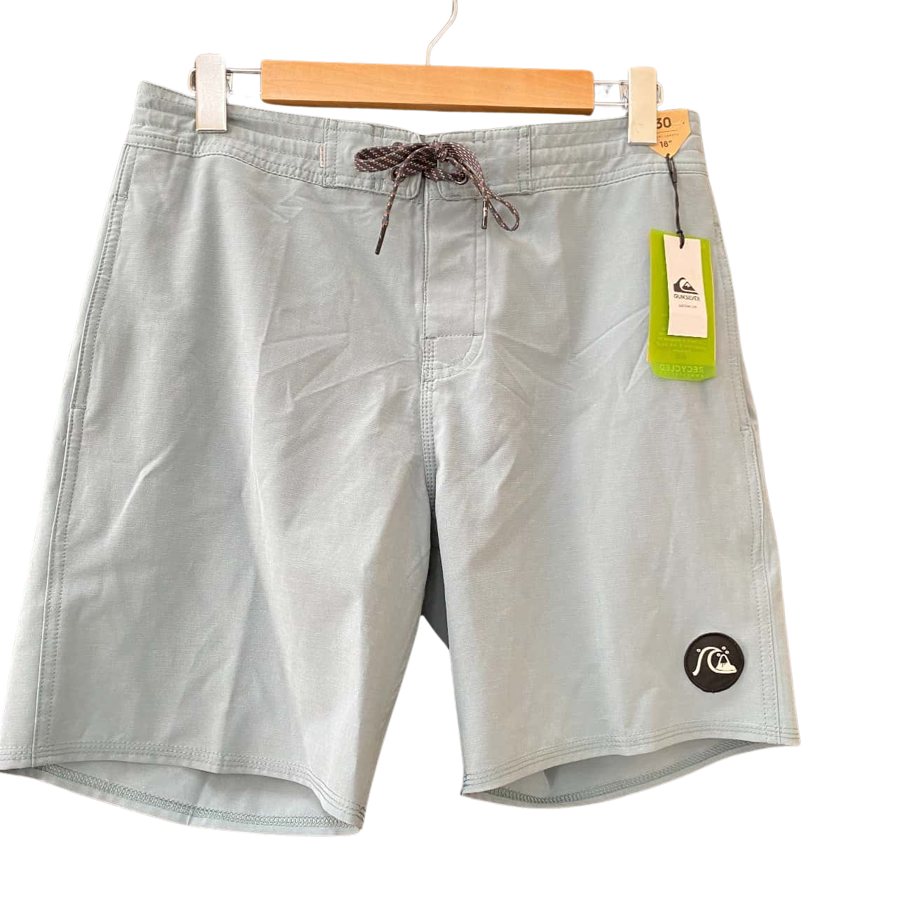Quicksilver Baja Beach Short 18" Size 30 Blue/Grey BNWT(s)